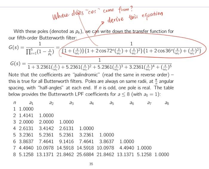Solved 1.9.2 Transfer function of Butterworth low-pass | Chegg.com