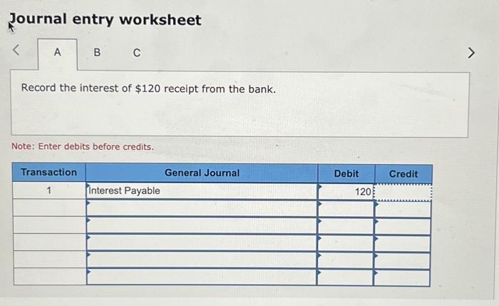 Solved Journal entry worksheet