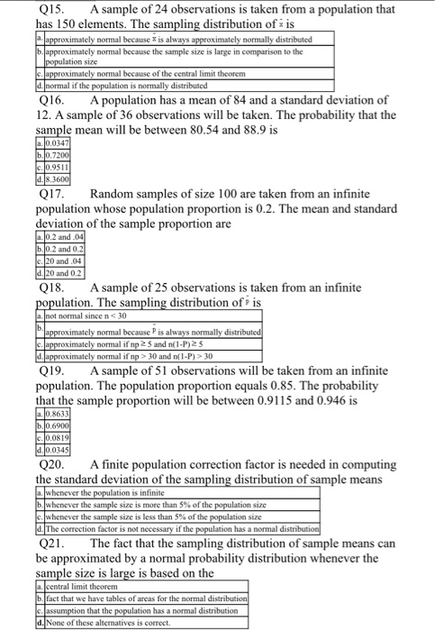 Solved Q15. A sample of 24 observations is taken from a | Chegg.com