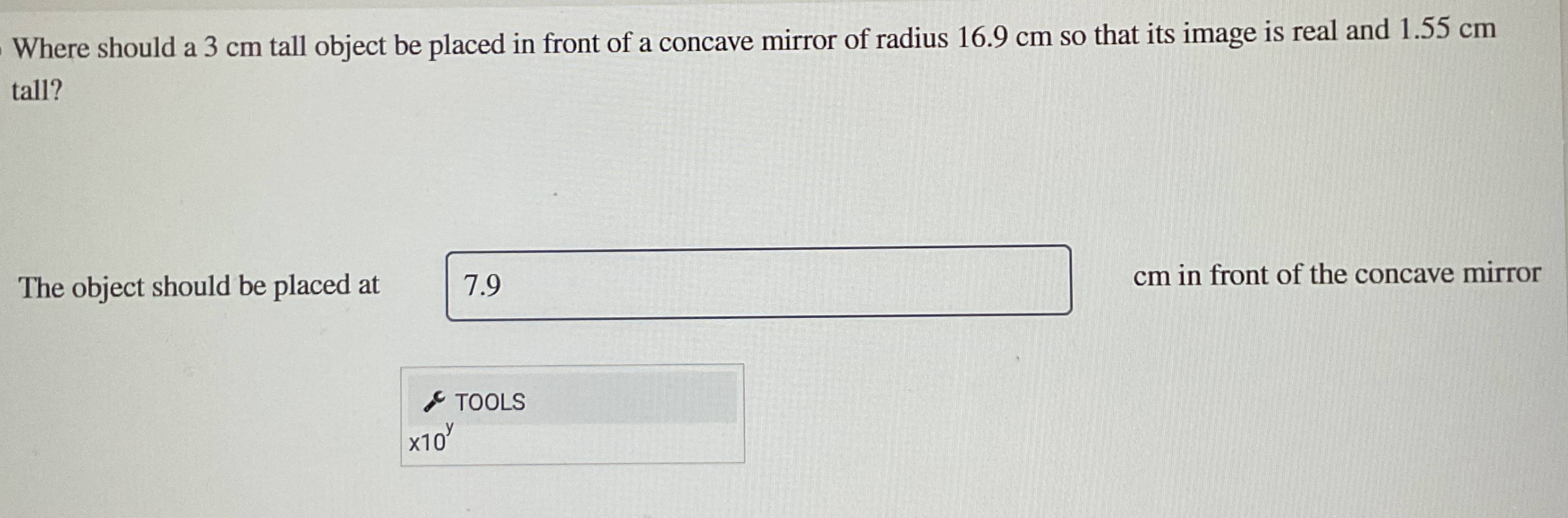 Solved Where should a 3 ﻿cm tall object be placed in front | Chegg.com