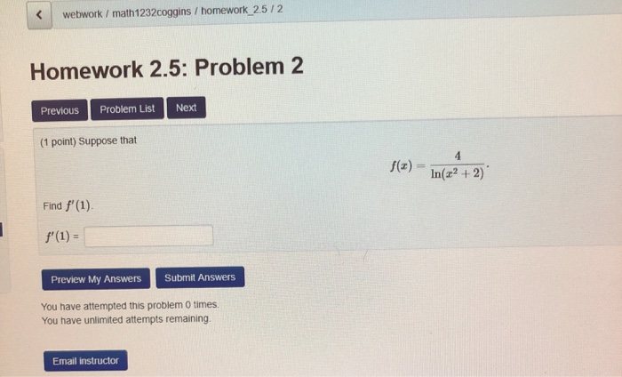 Solved webwork/ math1232coggins/homework_25/2 Homework 2.5: | Chegg.com