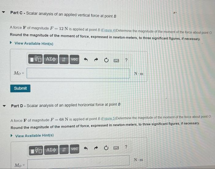Solved Part A Scalar analysis of an applied horontal force | Chegg.com