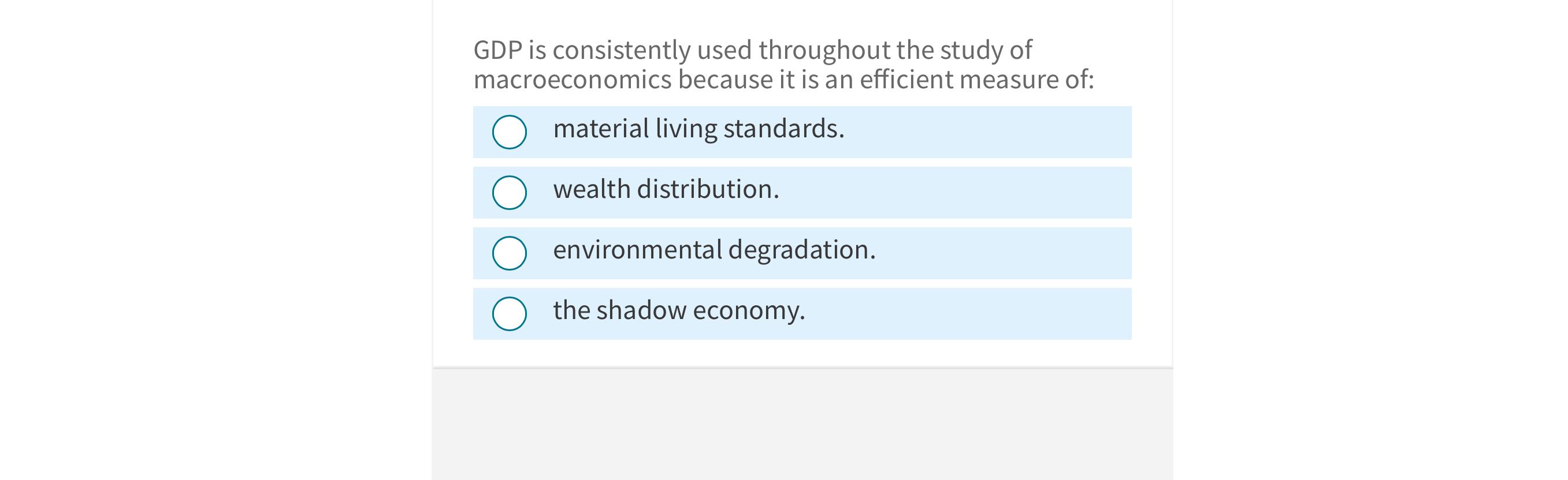 Solved GDP is consistently used throughout the study of | Chegg.com