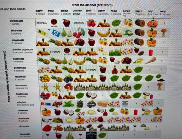 Solved which smell does each of these esters belong to | Chegg.com