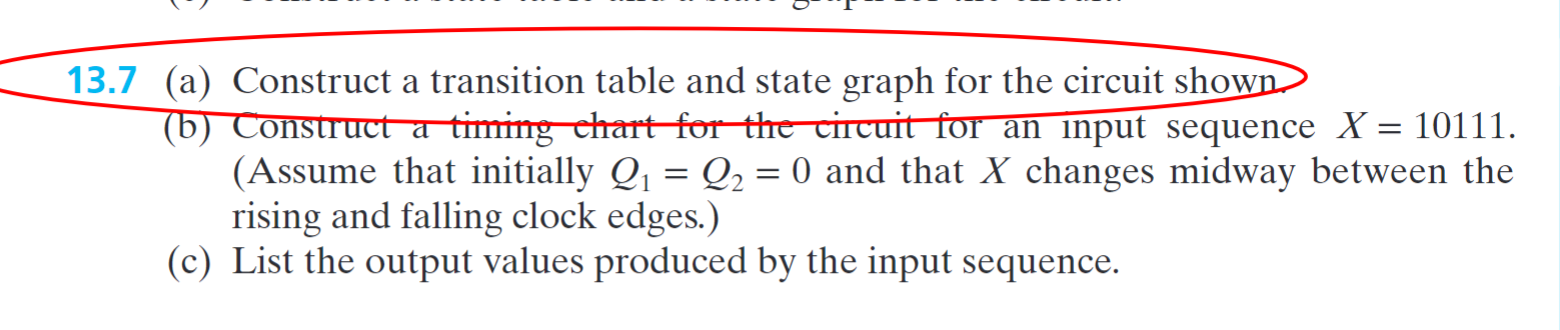13.7 (a) ﻿Construct a transition table and state | Chegg.com