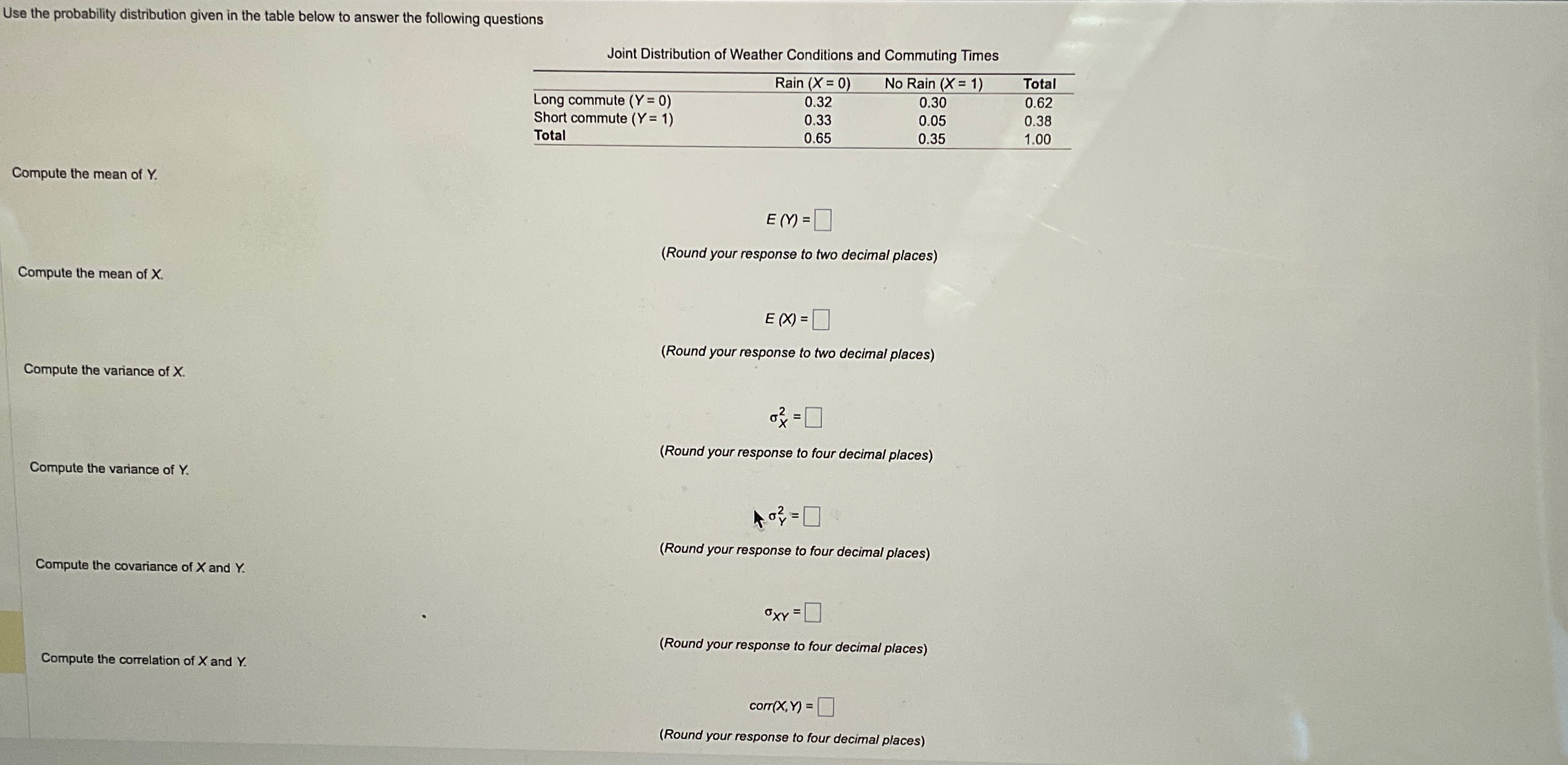 Solved Use the probability distribution given in the table | Chegg.com