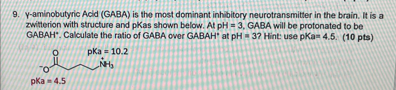 Solved Y-aminobutyric Acid (GABA) ﻿is the most dominant | Chegg.com