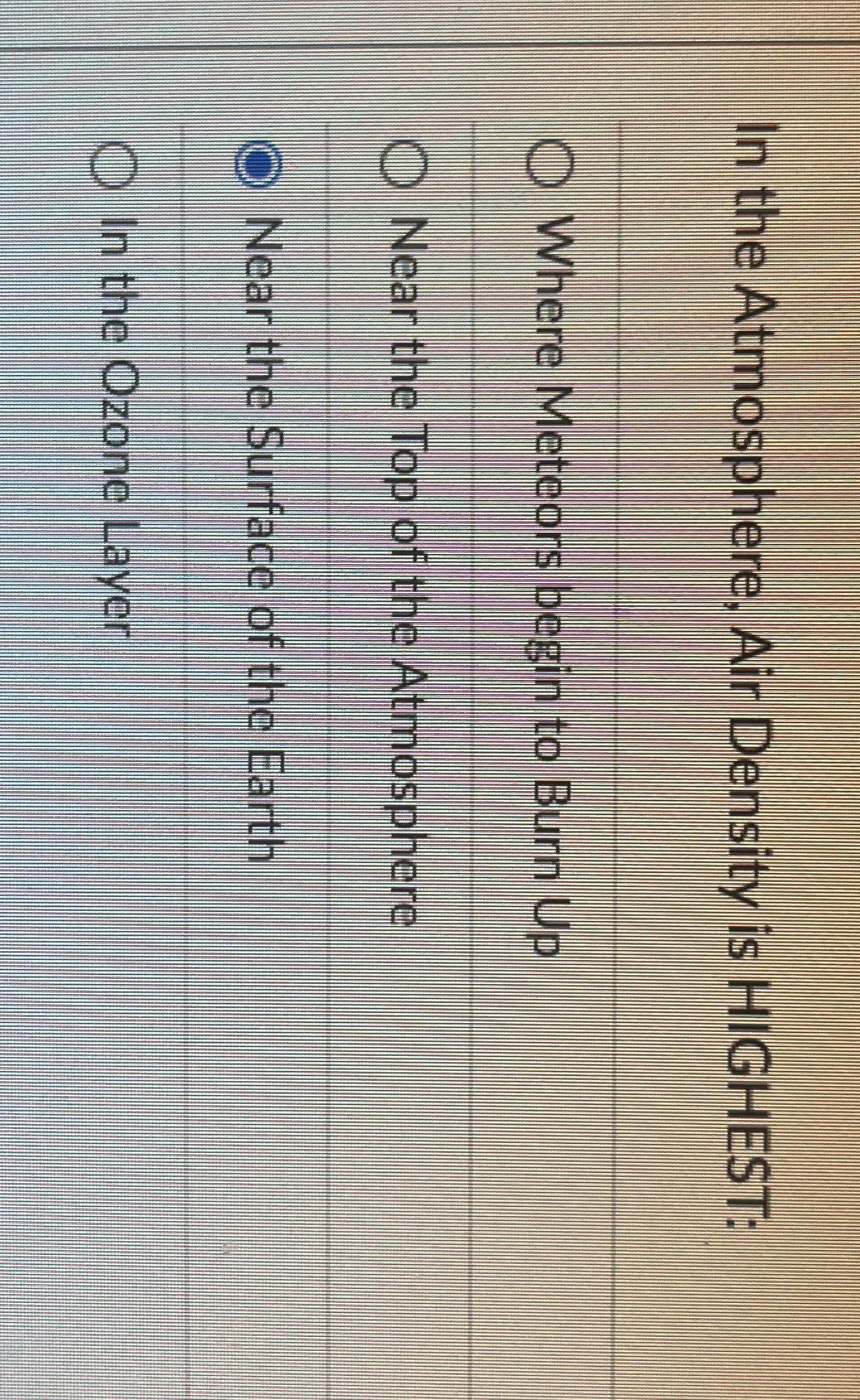 Solved In the Atmosphere, Air Density is HIGHEST:Where | Chegg.com