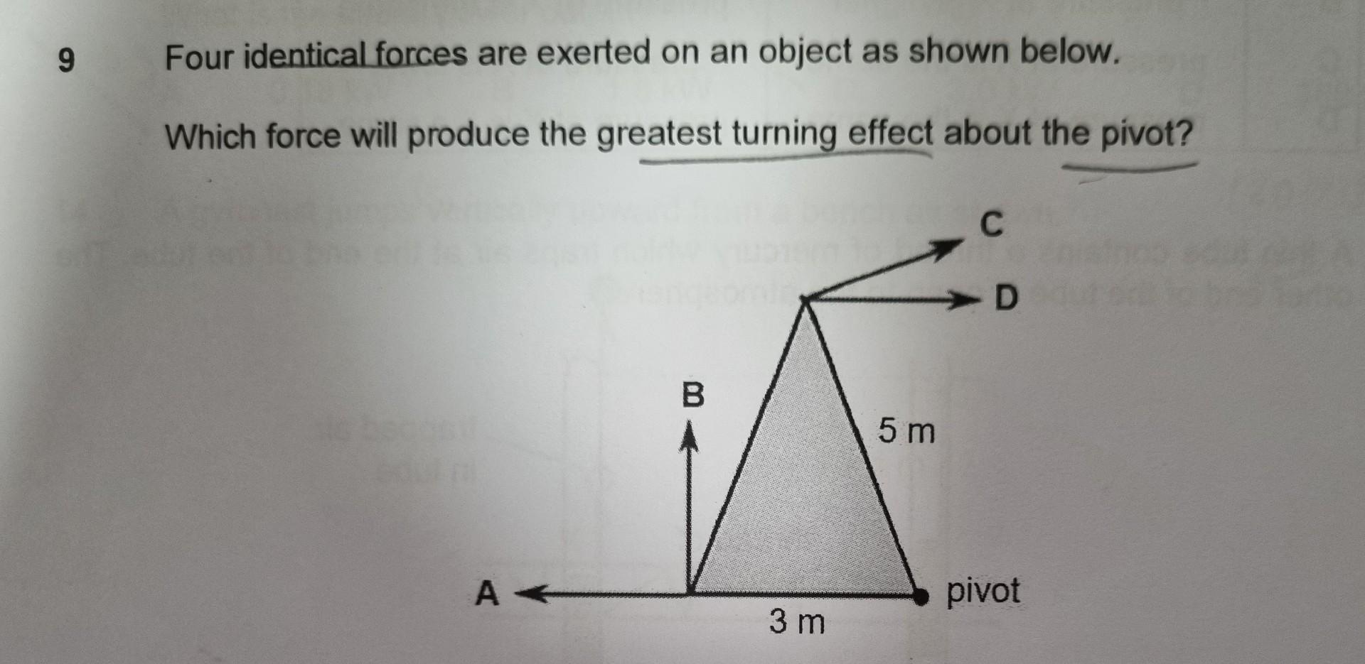 Solved Four identical forces are exerted on an object as | Chegg.com