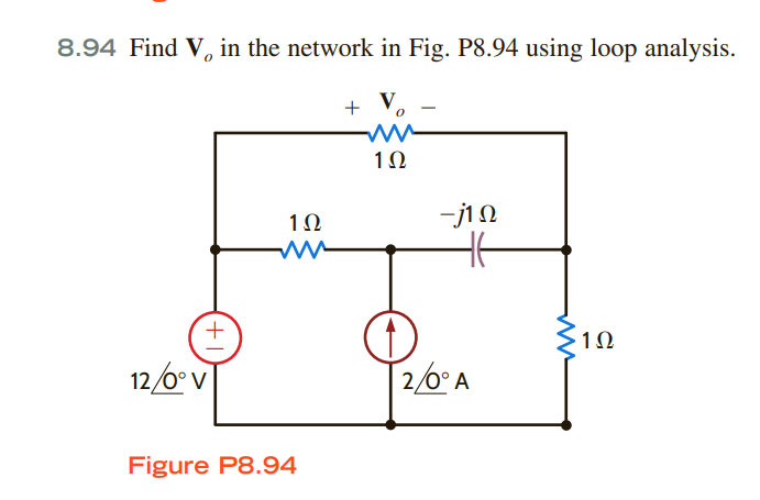 Solved 894 ﻿find Vo ﻿in The Network In Fig P894 ﻿using 
