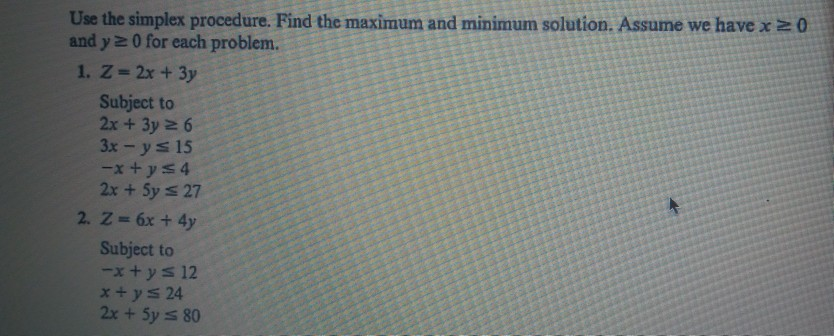 Solved Use The Simplex Procedure Find The Maximum And 1473