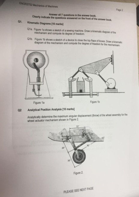 Solved ENGR2752 Mechanics of Machines Page 2 Q1. Answer all | Chegg.com