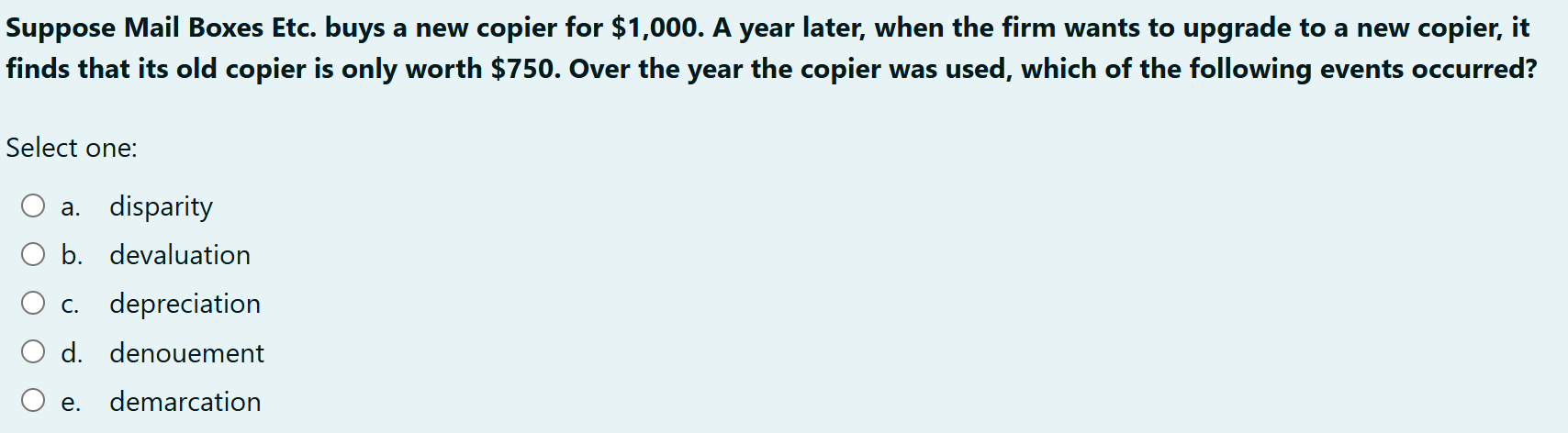 Suppose Mail Boxes Etc. buys a new copier for $1,000. | Chegg.com