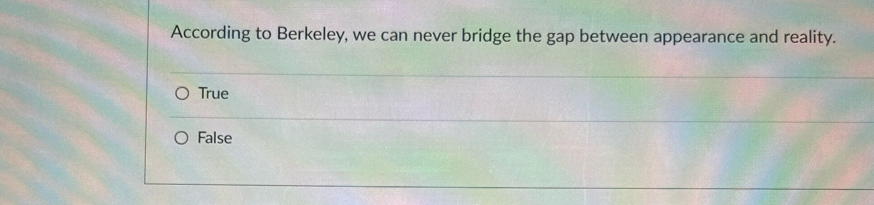 Solved According to Berkeley, we can never bridge the gap | Chegg.com