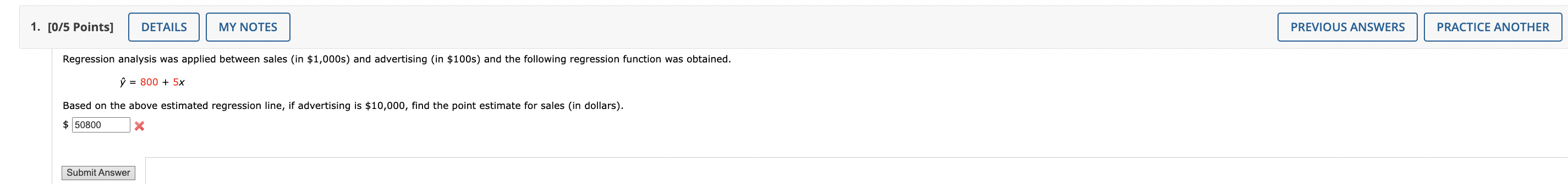 Solved [0/5 ﻿Points]Regression analysis was applied between | Chegg.com