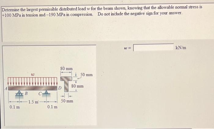 Solved Determine the largest permissible distributed load w | Chegg.com