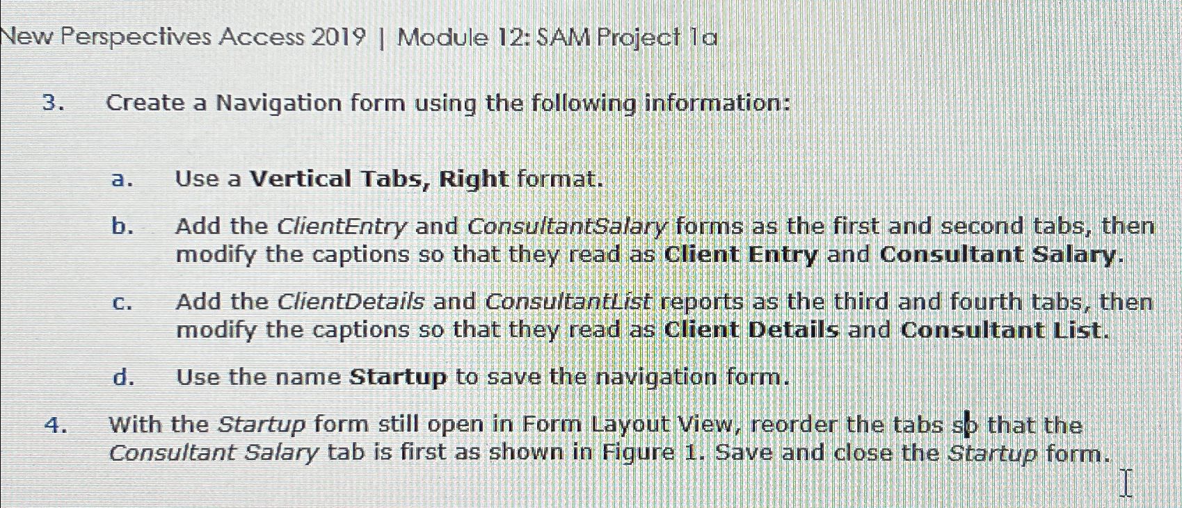 Solved New Perspectives Access 2019 | ﻿Module 12: SAM | Chegg.com