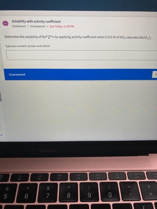 Solved Solubility with activity coefficient Homework. | Chegg.com