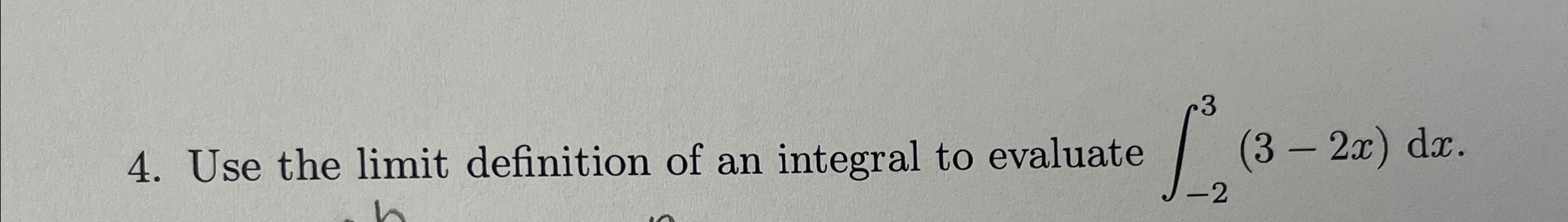 Solved Use the limit definition of an integral to evaluate | Chegg.com
