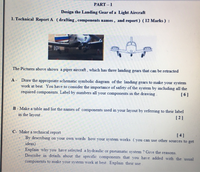 Solved PART-1 Design the Landing Gear of a Light Aircraft 1. | Chegg.com