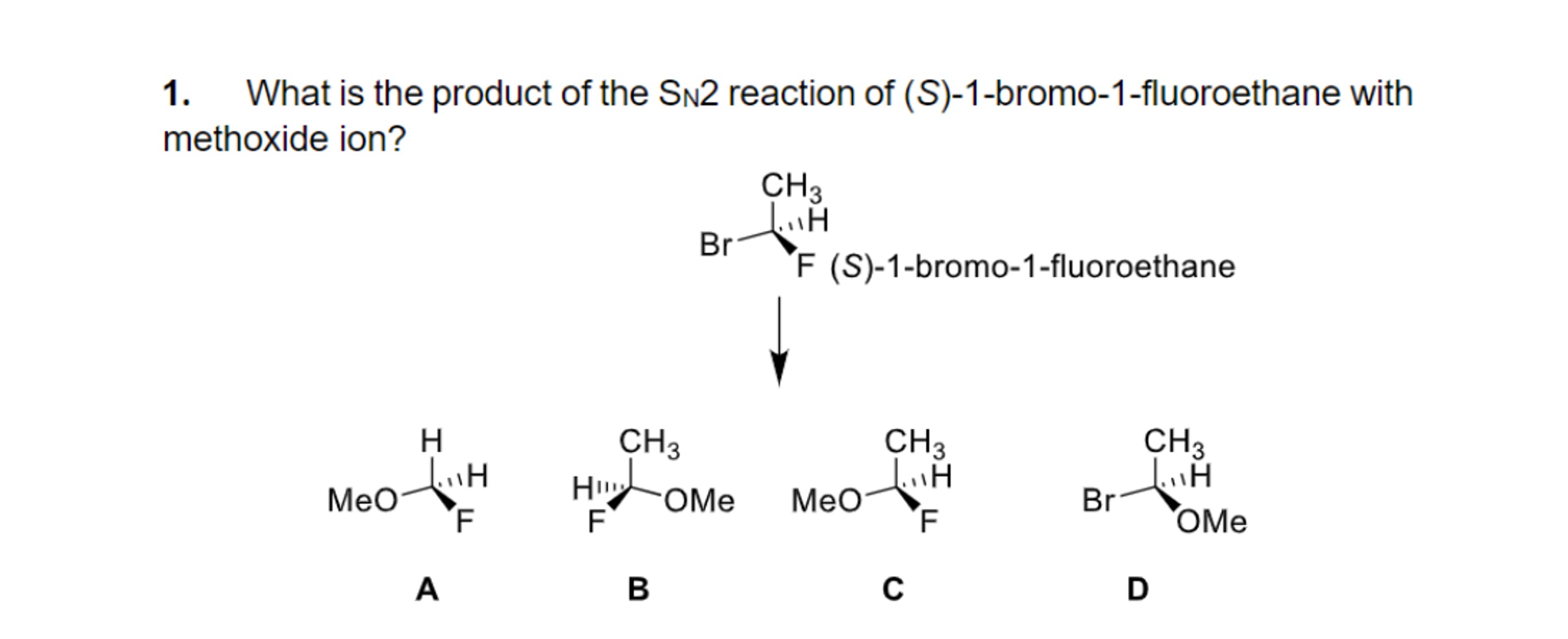 What is the product of the SN2 ﻿reaction of | Chegg.com