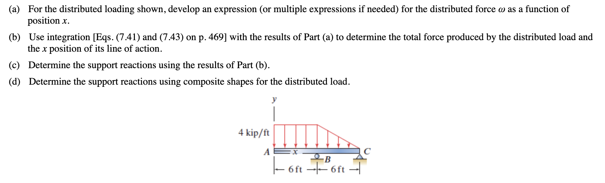 (a) ﻿For the distributed loading shown, develop an | Chegg.com