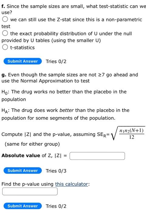 Solved Question 1 again, this time using U statistic instead | Chegg.com