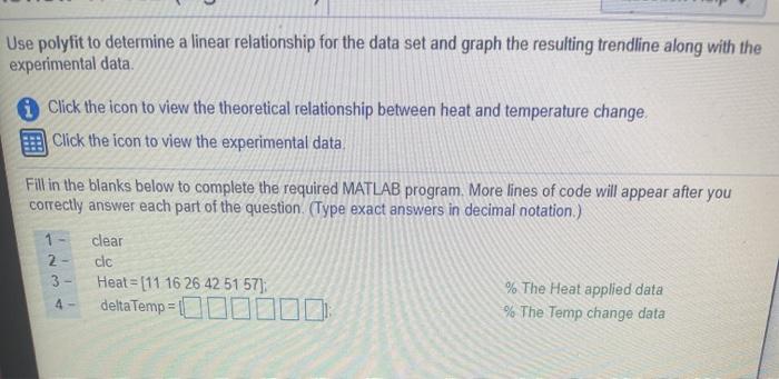 Solved Use polyfit to determine a linear relationship for | Chegg.com
