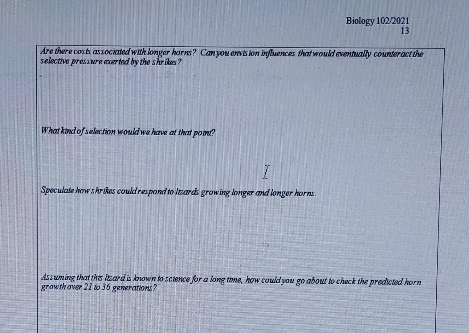 Solved 9. (16) Many descriptions of evolutionary adaptations | Chegg.com