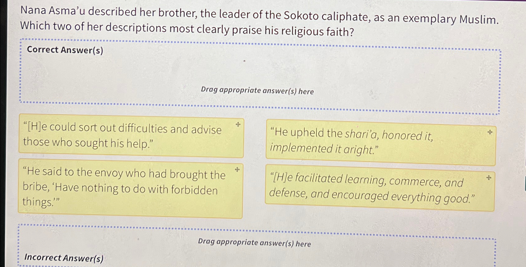 Solved Nana Asma'u described her brother, the leader of the | Chegg.com