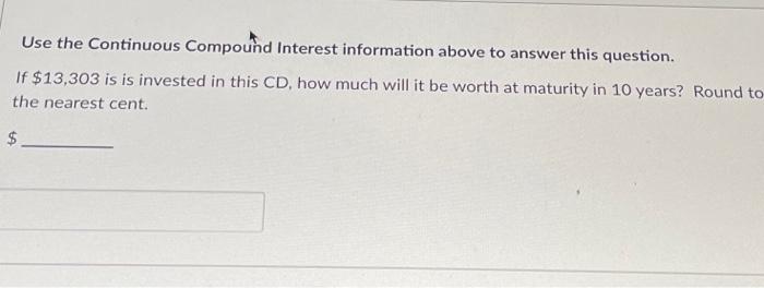 Solved Continuous Compound Interest Jesaki Bank offers a 10 | Chegg.com