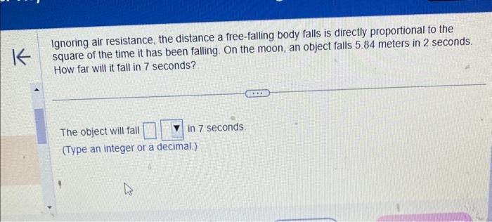 Solved Ignoring air resistance, the distance a free-falling | Chegg.com