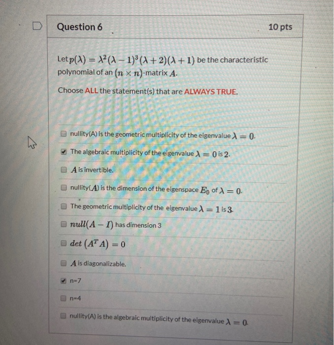 Solved Question 6 10 pts Letp(X) = 12(1 - 1)' (1+2)(4+1) be | Chegg.com