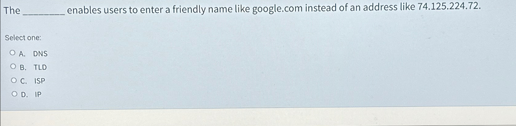Solved The q, ﻿enables users to enter a friendly name like | Chegg.com