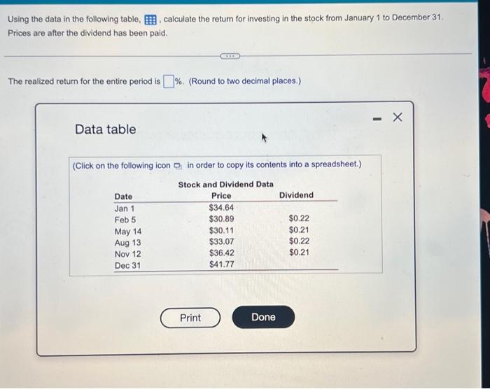 Using the data in the following table, , calculate | Chegg.com