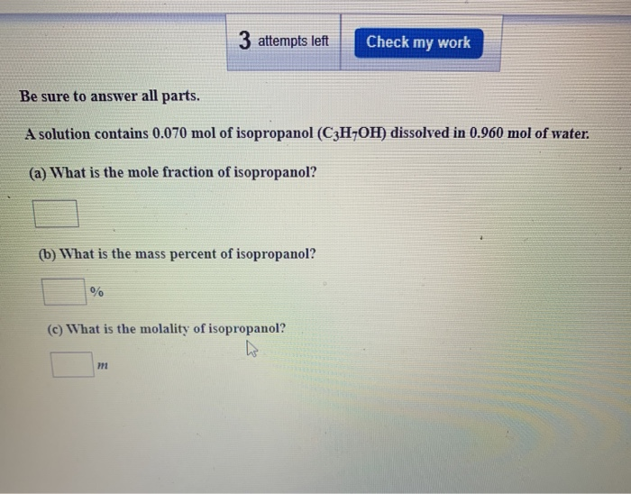 Solved 3 attempts left Check my work Be sure to answer all | Chegg.com