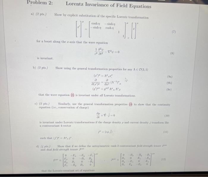 Solved a) (2 pts.) Show by explicit substitution of the | Chegg.com