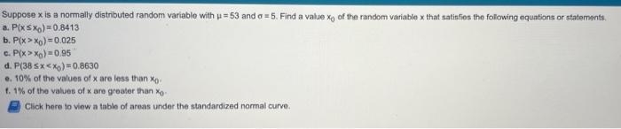 Solved Suppose X Is A Nomally Distributed Random Varieble 