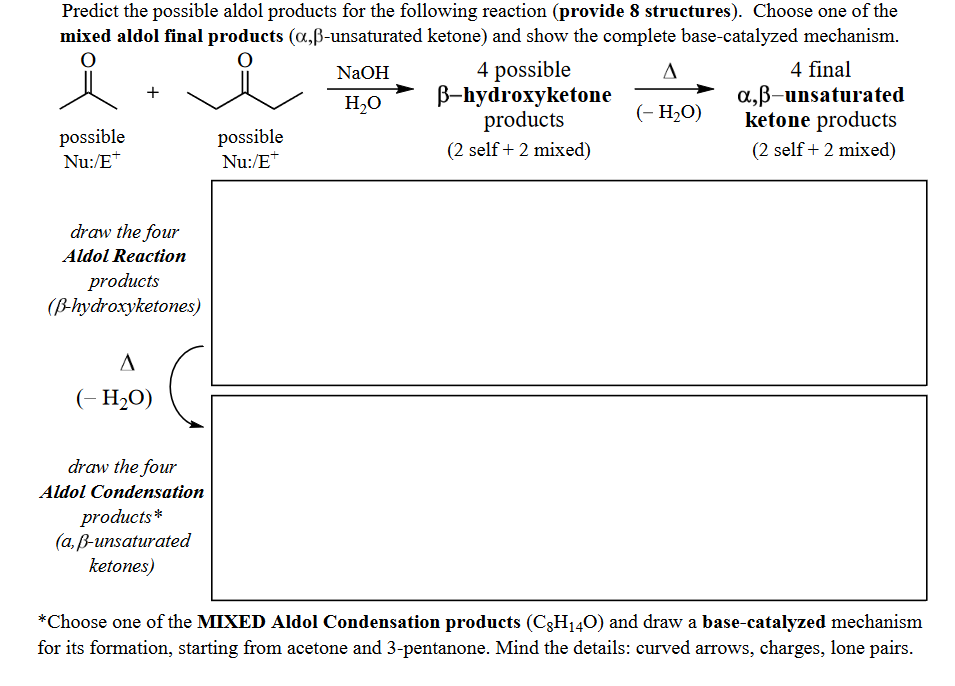 Solved Predict the possible aldol products for the following | Chegg.com