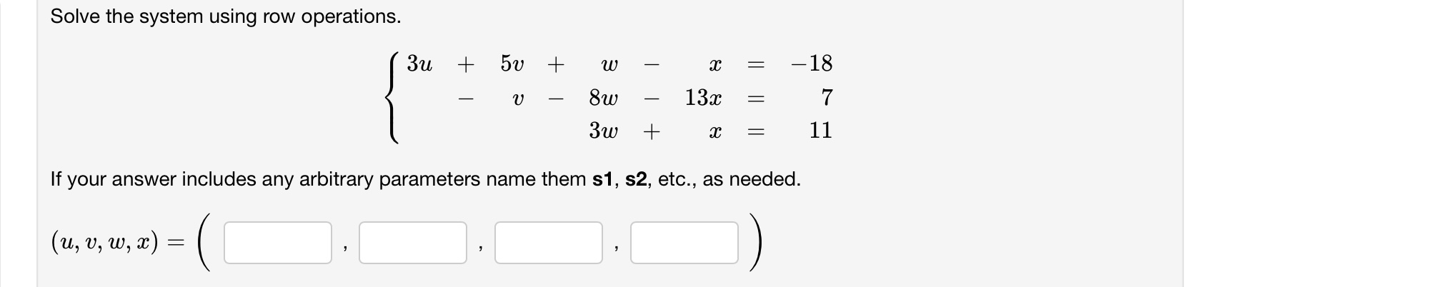 Solved ig row operSolve the system using row | Chegg.com