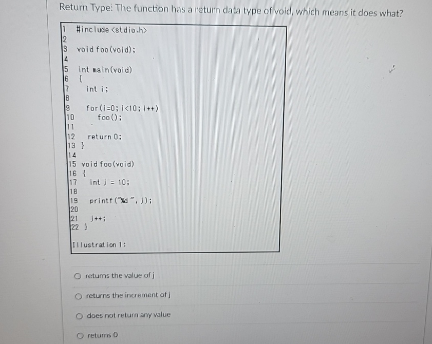 Solved Return Type: The function has a return data type of | Chegg.com Solved Return Type: The function has a return data type of | Chegg.com