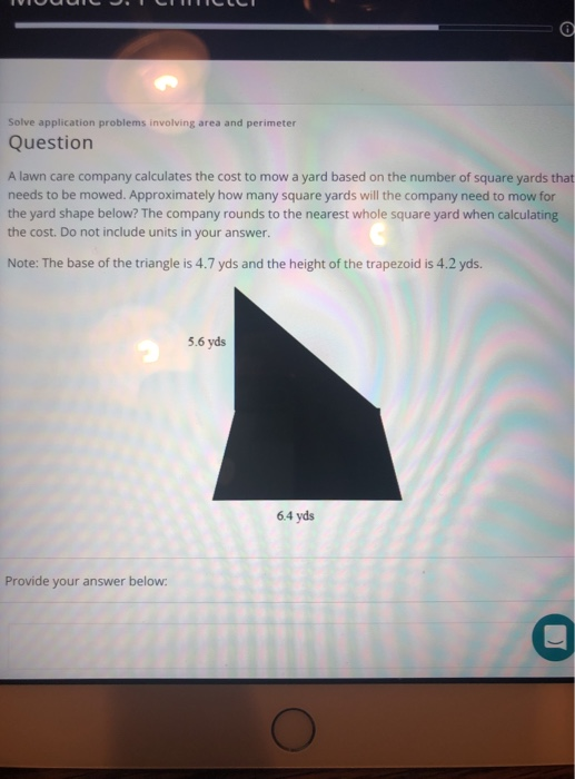 Solved MOTO Solve application problems involving area and | Chegg.com