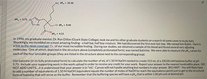 Solved In 1996, my graduate mentor. Dr. Ron Dillon (Ozark | Chegg.com