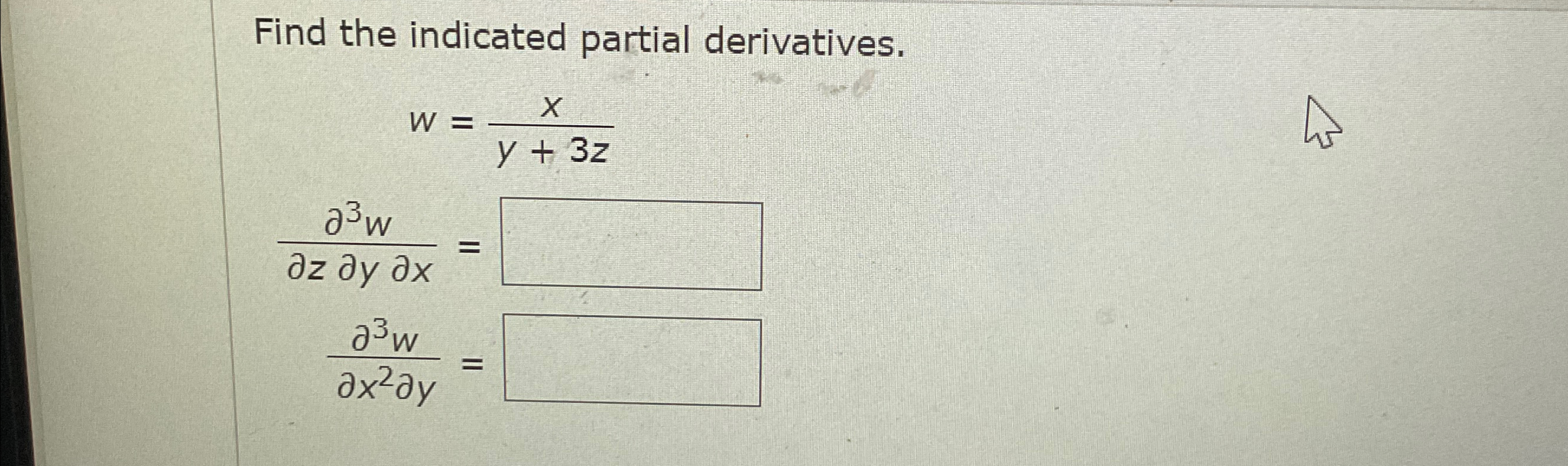 Solved Find the indicated partial | Chegg.com