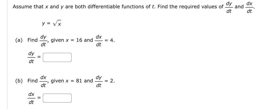 Solved Assume that x ﻿and y ﻿are both differentiable | Chegg.com