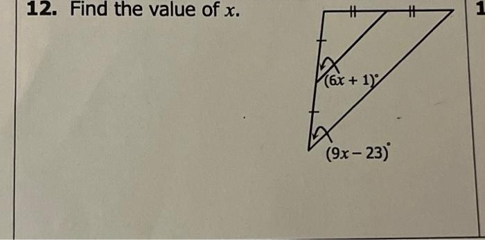 Solved 12. Find the value of x. | Chegg.com