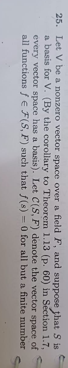 Solved Let V ﻿be a nonzero vector space over a field F, ﻿and | Chegg.com