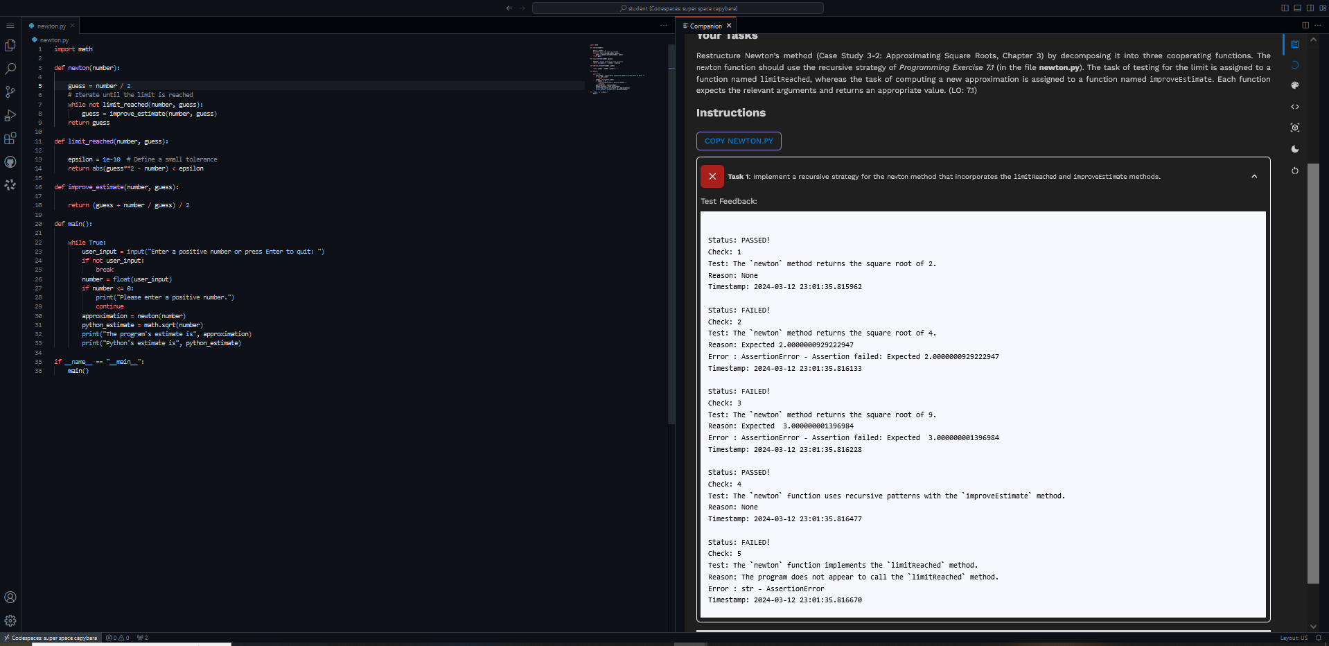Solved Your TasksRestructure Newton’s method (Case Study | Chegg.com