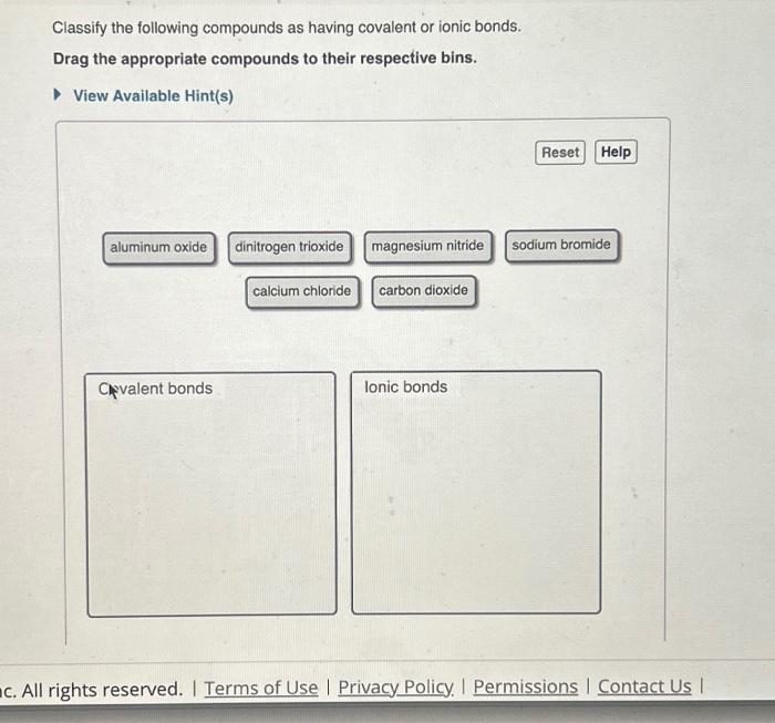 Solved Classify the following compounds as having covalent | Chegg.com