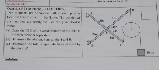 Solved Two members are connected with smooth pins to form | Chegg.com